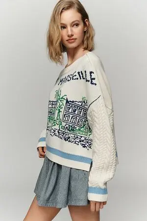 Maeve Graphic Cable-knit Sweater