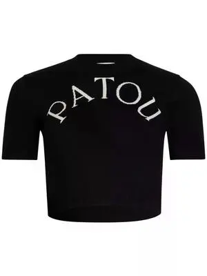 Patou Logo-jacquard Cropped Top - Black