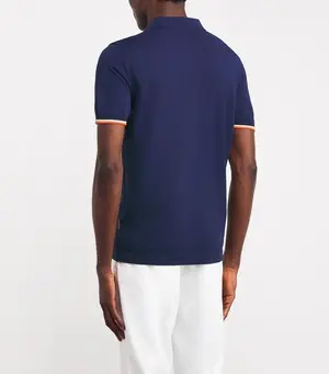 MOORER Contrast-detail Polo Shirt - Navy