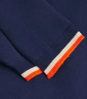 MOORER Contrast-detail Polo Shirt - Navy