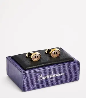 BABETTE WASSERMAN LONDON Plated Smiley Face Cufflinks