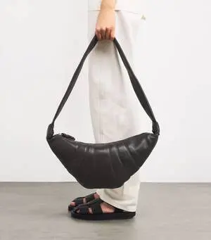 LEMAIRE Medium Nappa Leather Croissant Bag - Brown
