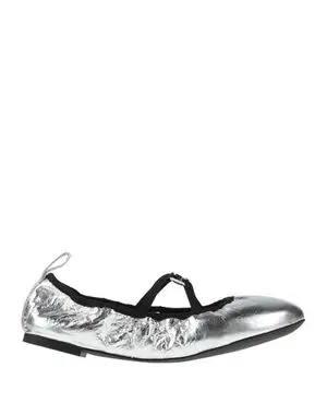 Silver Ballet Flats