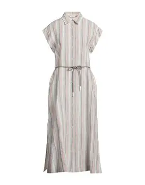Peserico Striped Linen Midi Shirt Dress