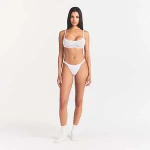 SKIMS Logo Picot String Bikini - Snow