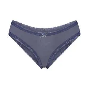 SKIMS Lightweight Cotton Lace Brief - Steel Blue
