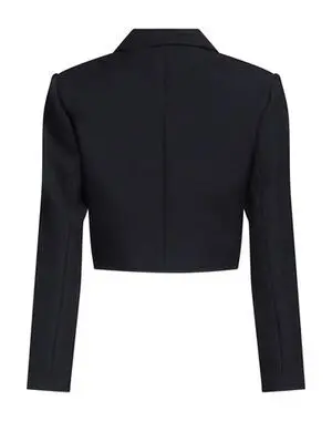 Sandro Double-breasted Blazer In Virgin Wool And Polyester - Blue