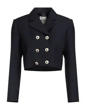 Sandro Double-breasted Blazer In Virgin Wool And Polyester - Blue