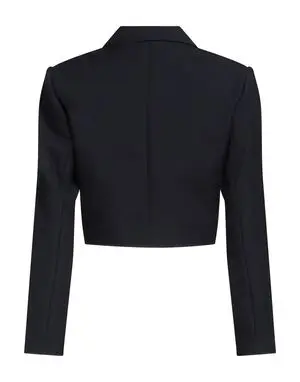Sandro Double-breasted Blazer In Virgin Wool And Polyester - Blue