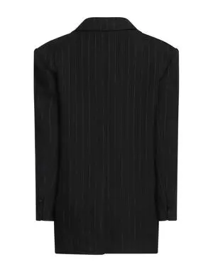 Sandro Double-breasted Pinstriped Blazer - Black