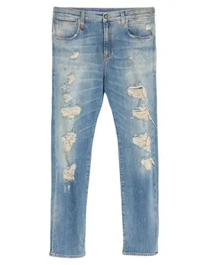 R13 Jeans In Cotton, Elastane, And Calfskin