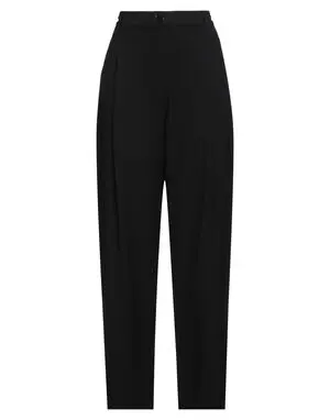 Armani Exchange Wide-leg Viscose-cotton Pants - Black