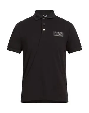 EA7 Polo Shirt Size Cotton, Elastane, Polyester - Black