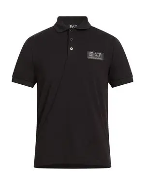 EA7 Polo Shirt Size Cotton, Elastane, Polyester - Black