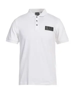 EA7 Polo Shirt Size Cotton, Elastane, Polyester - White