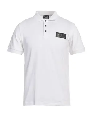 EA7 Polo Shirt Size Cotton, Elastane, Polyester - White