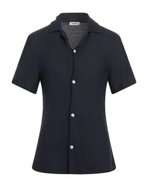 Sandro Man Shirt Ivory Size S Lyocell Navy