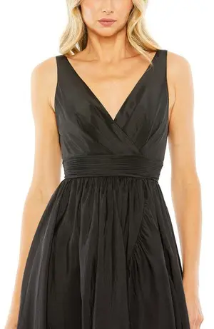 Mac Duggal Ruffled High-low Taffeta Gown - Black