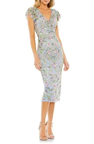 Floral Metallic Cocktail Dresses