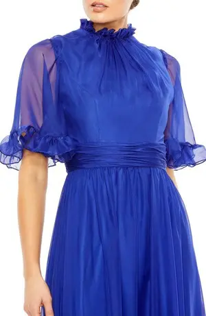 Mac Duggal Ruffled High-low Hem Gown - Sapphire