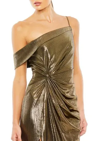 Mac Duggal Metallic Off-the-shoulder Gown