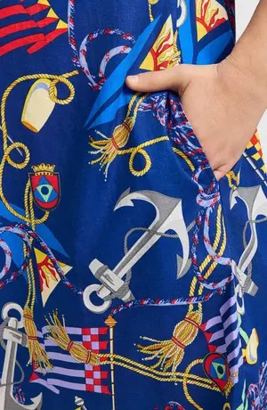 Foxcroft Sloane Nautical Print Shirtdress