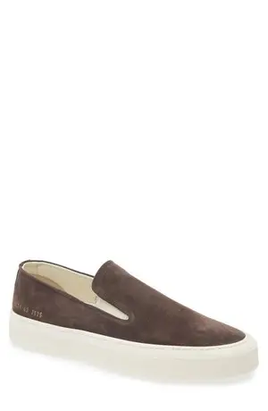 COMMON PROJECTS Suede Slip-on Sneakers - Moka