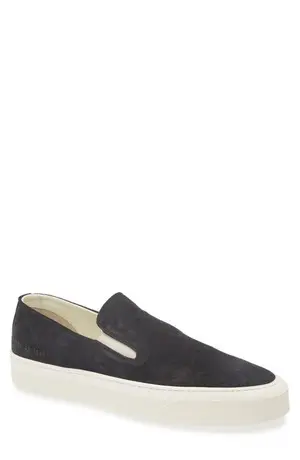 COMMON PROJECTS Suede Slip-on Sneakers - Off Black