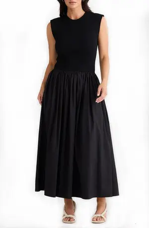 BRAVE+TRUE Daphne Mixed Media Maxi Dress