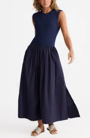 BRAVE+TRUE Daphne Mixed Media Maxi Dress