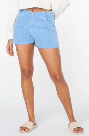 Roxy Corduroy Shorts - Azure Blue Solid
