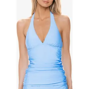 Helen Jon HELEN JON Halter Tankini Top Peri Gingham