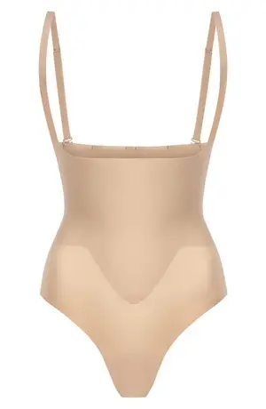 Commando Zone Smoothing Open Bust Bodysuit - Beige