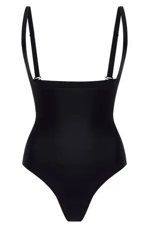 Commando Zone Smoothing Open Bust Bodysuit - Black