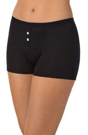 ON GOSSAMER Cabana Rib Boxers - Black