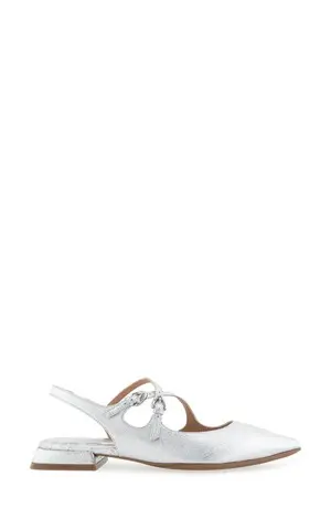 Aerosoles Napoli Pointed Toe Slingback Flat - S03 Silver Met Tx P