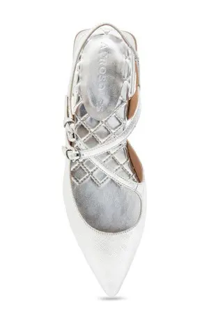 Aerosoles Napoli Pointed Toe Slingback Flat - S03 Silver Met Tx P