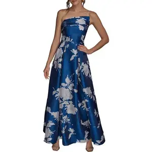 Donna Karan New York Floral Print Strapless Gown - Marbella Multi