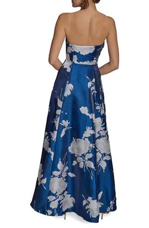 Donna Karan New York Floral Print Strapless Gown - Marbella Multi