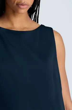 KENNETH COLE Sleeveless Shift Dress With Open Back - Dark Navy