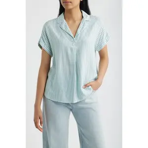 BEACHLUNCHLOUNGE Deni Stripe Shirt - Cucumber Mint