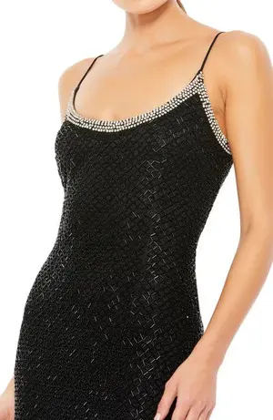 Mac Duggal Rhinestone-encrusted Beaded Gown - Black