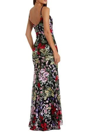 Mac Duggal Floral Embroidered Gown