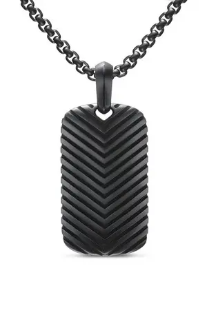 David Yurman David Yurman Black Titanium Chevron Tag Pendant Black