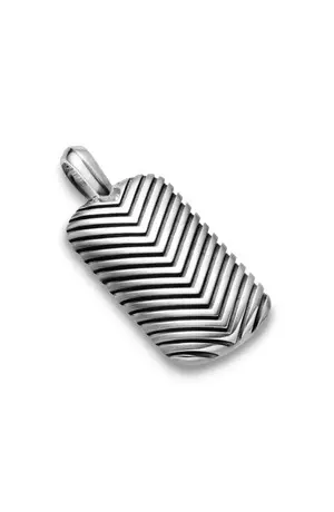 David Yurman Titanium Chevron Tag Pendant - Silver
