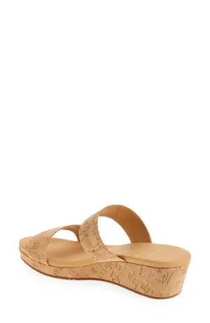 CHOCOLAT BLU Farra Platform Wedge Slide Sandals - Cork