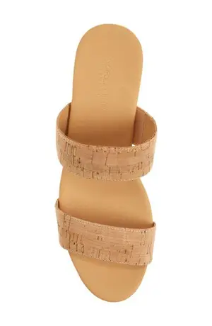 CHOCOLAT BLU Farra Platform Wedge Slide Sandals - Cork
