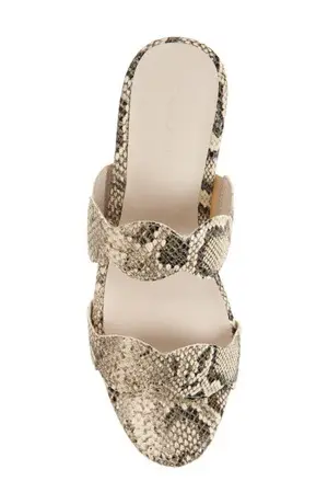 CHOCOLAT BLU Fira Platform Wedge Slide Sandal - Natural Embossed Snake