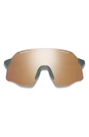 SMITH Vert 139mm Chromapop™ Polarized Shield Sunglasses - Alpine Green / Rose Gold