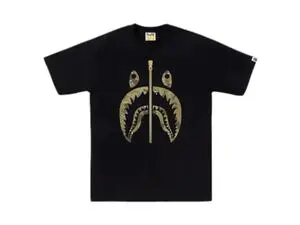 A BATHING APE Bitmap Shark Tee Shirt - Black